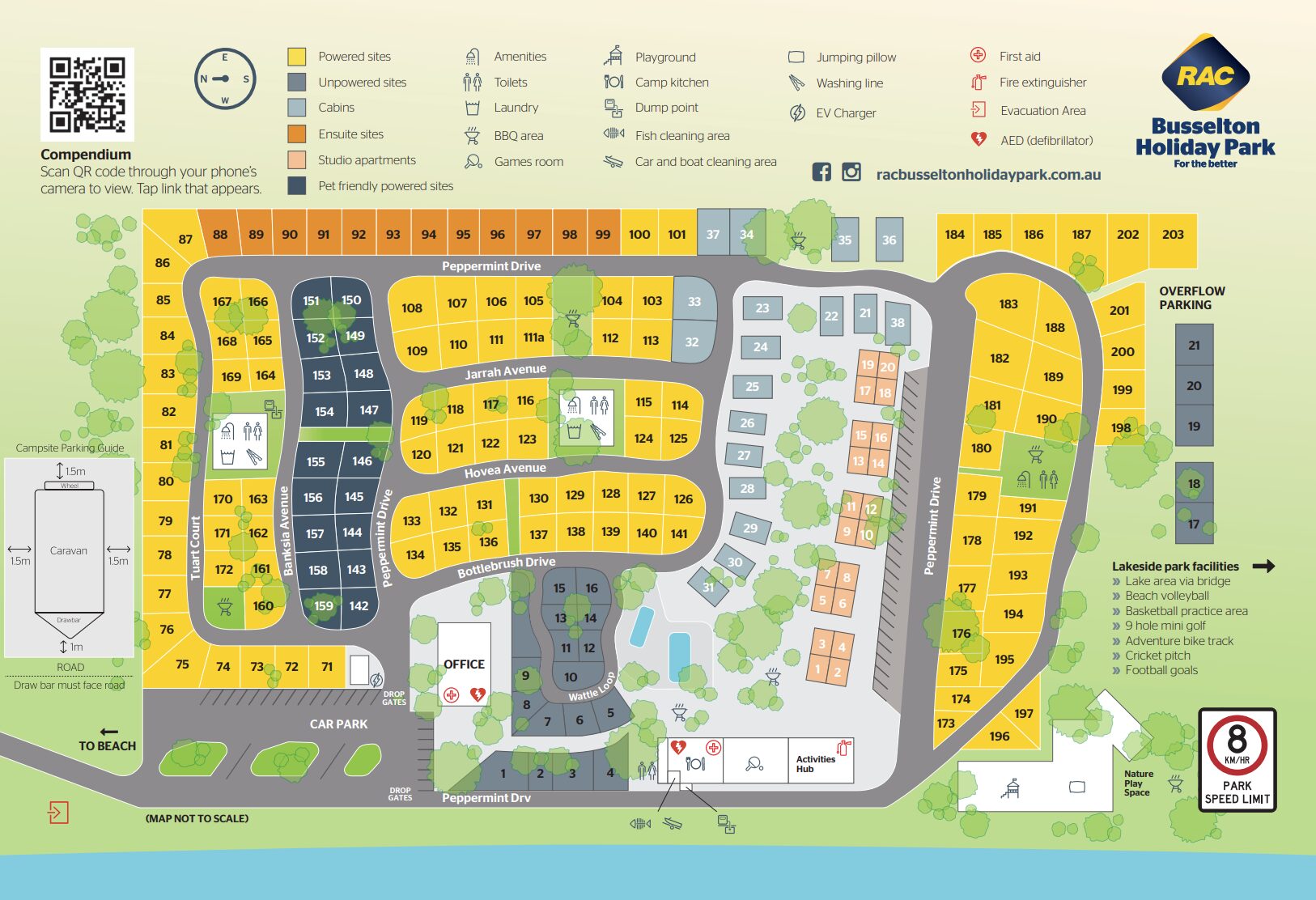 Park Map | RAC Busselton Holiday Park