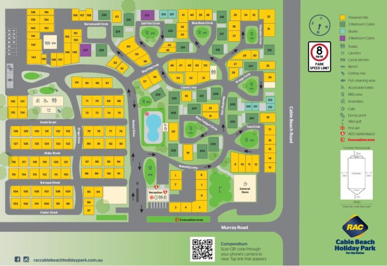 Park Map | RAC Cable Beach Holiday Park